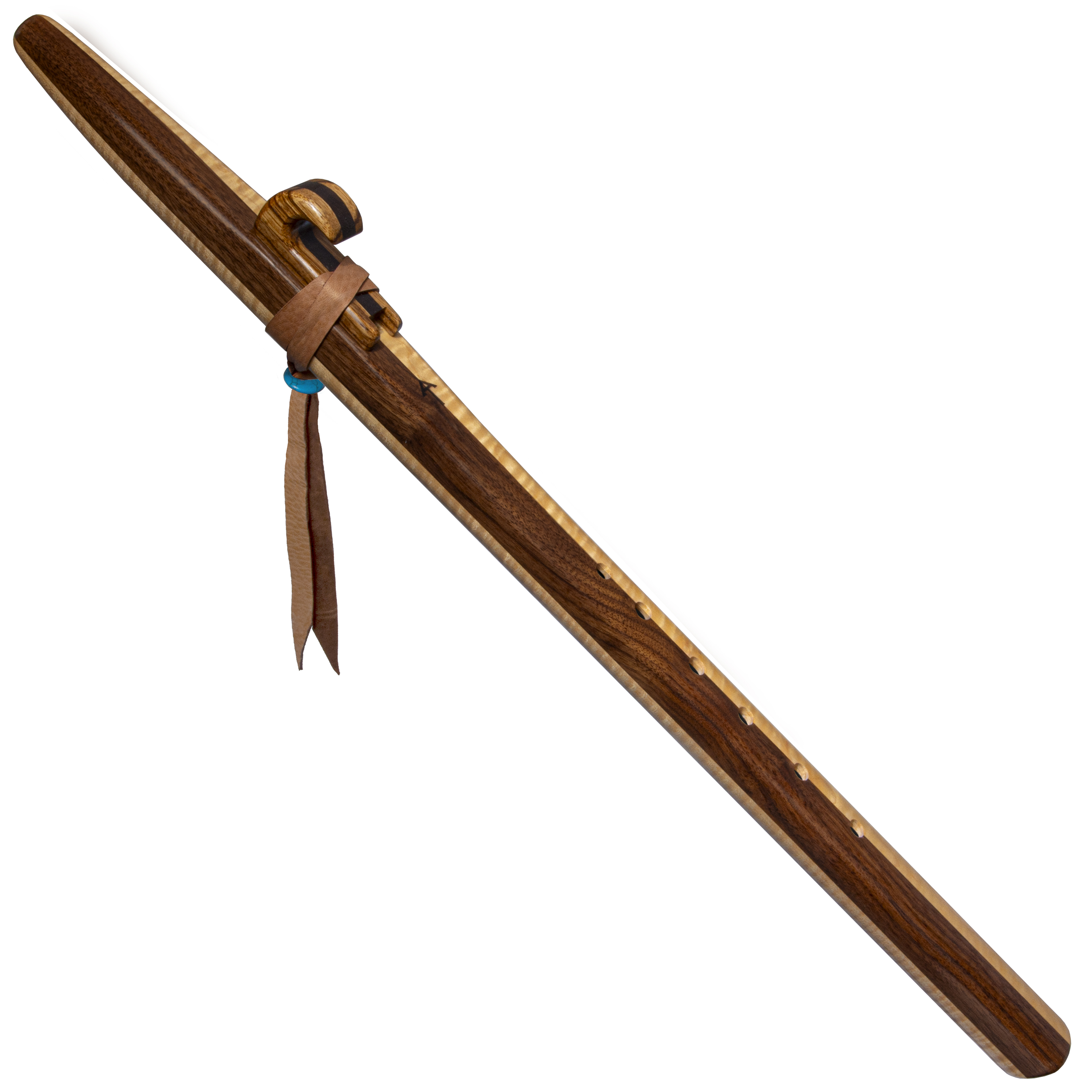 Curly Maple and Walnut Sundance Native American Style Flute (Love Flute)